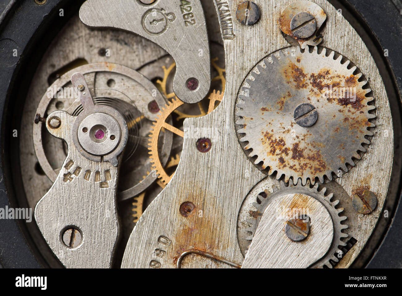 Old clockwork macro shot Stock Photo - Alamy