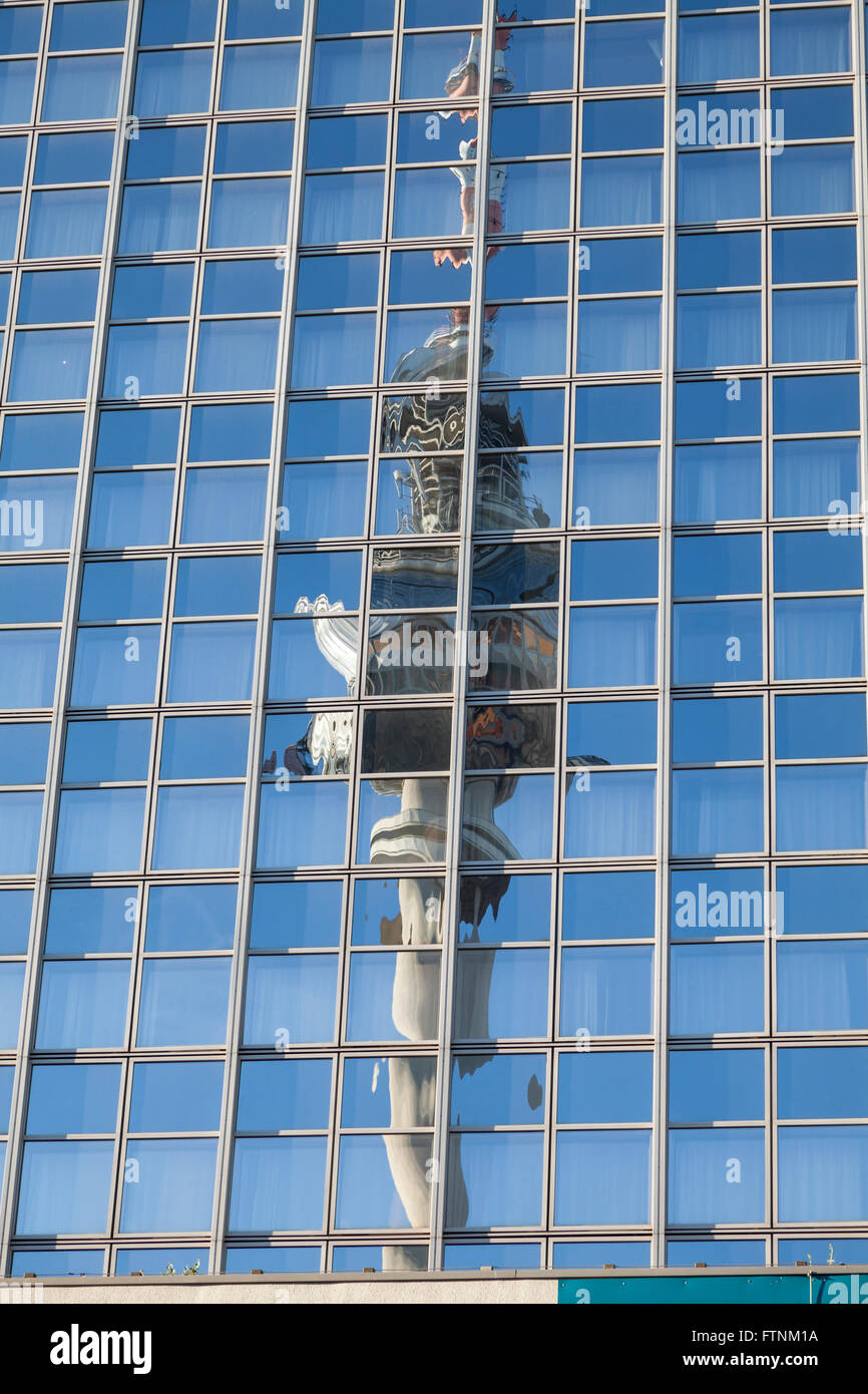 Television tower mirror in Berlin Stock Photo - Alamy