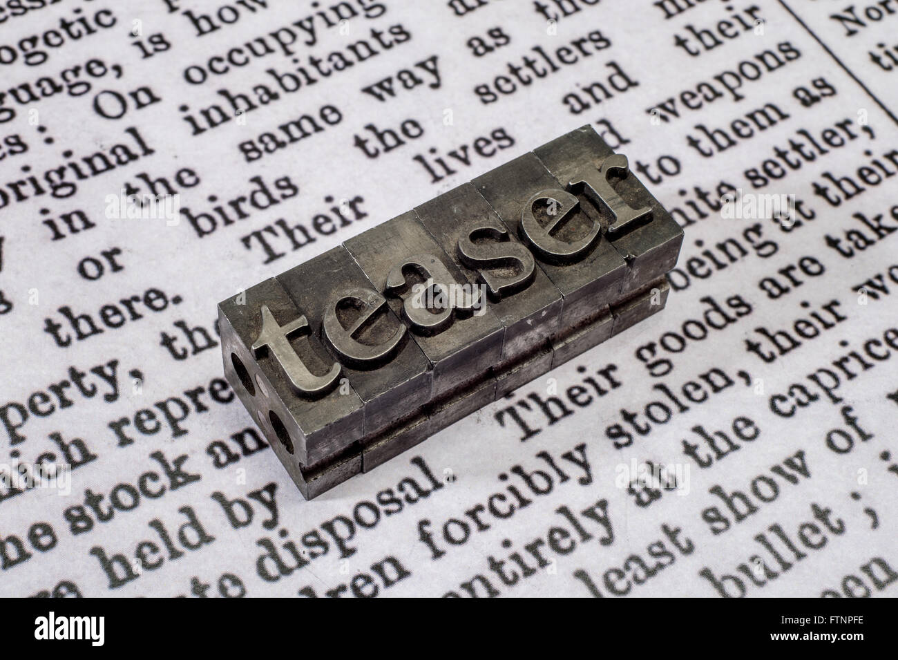 Block type printing hi-res stock photography and images - Alamy