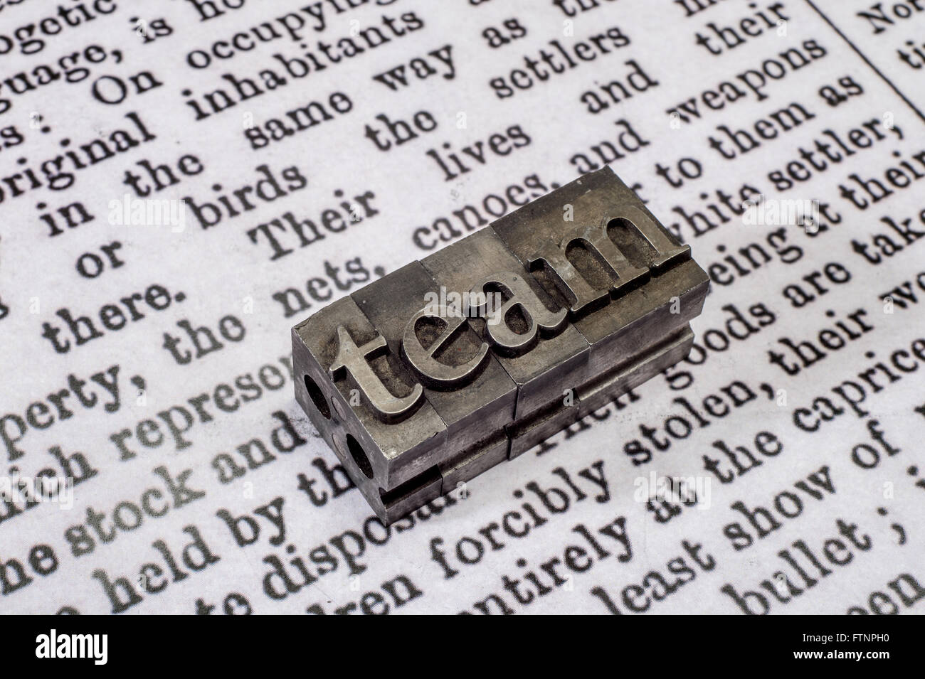 News paper press letters or blocking letters displayed to show the word ...