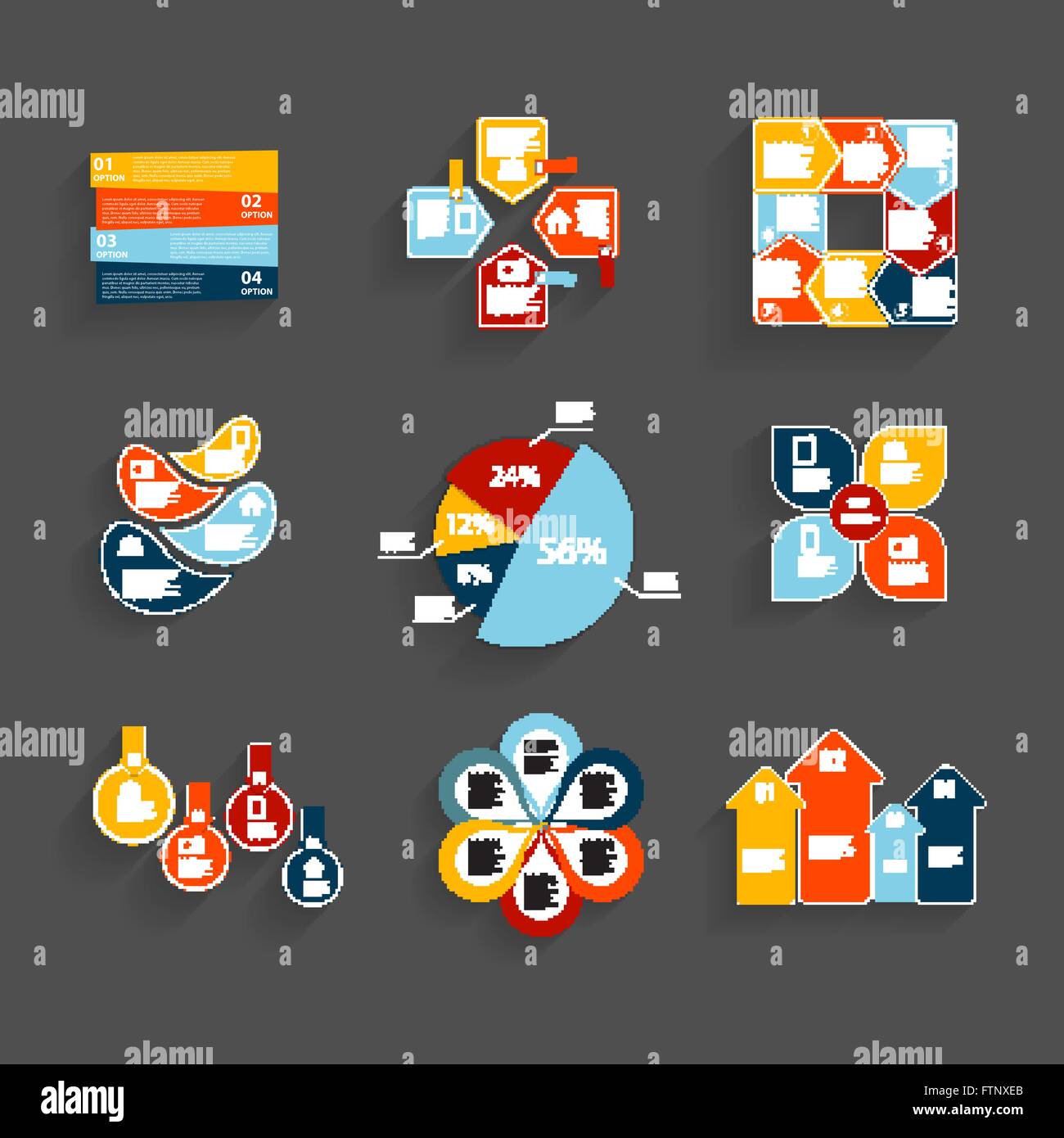 Collection of Infographic Templates for Business Vector Illustra Stock ...