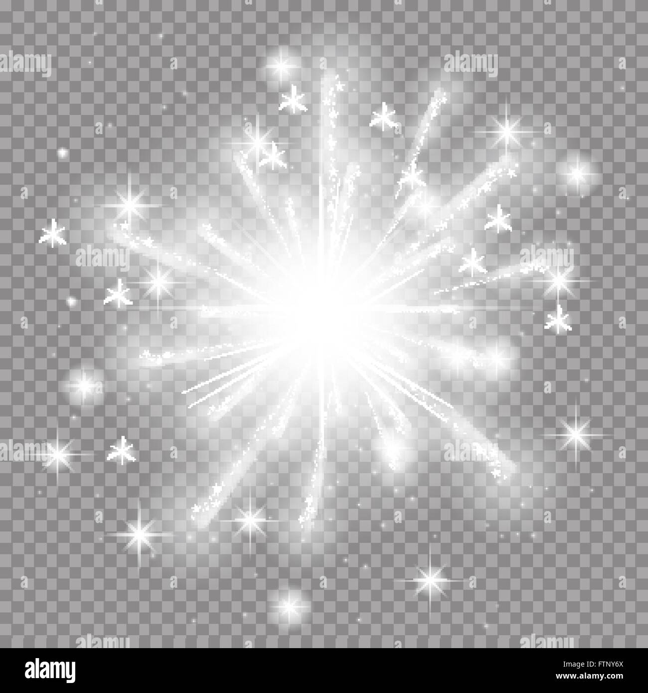 Star Burst with Sparkles. Vector illustration on Transparent Ba Stock ...