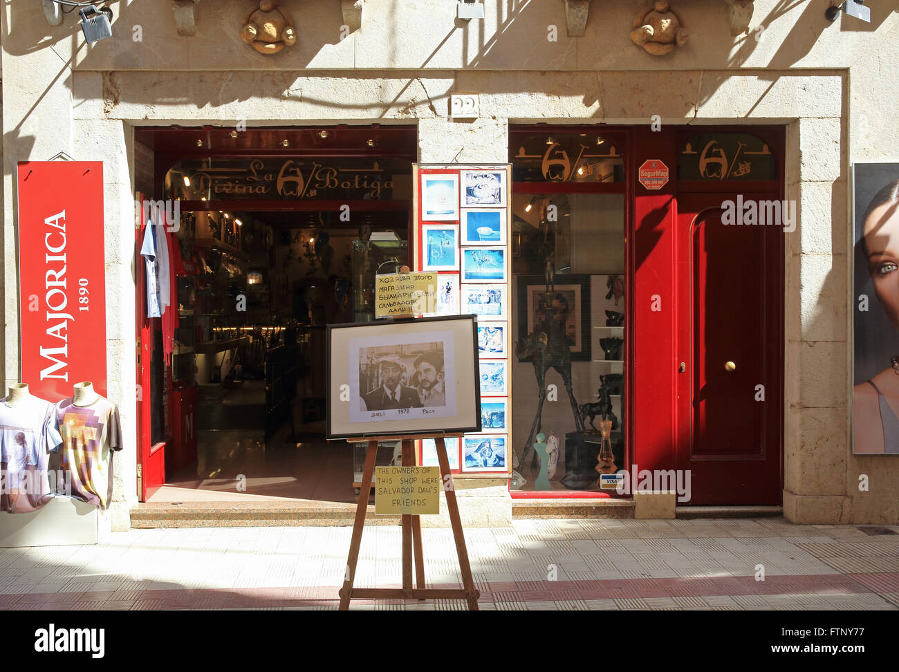 A Salvador Dali souvenir shop in the old town in Figueres, near Girona ...