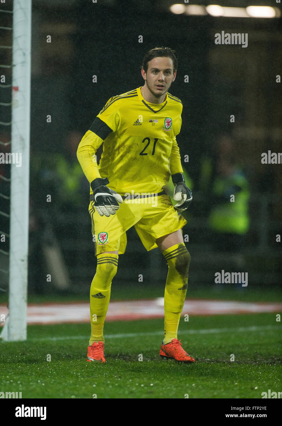 March 24th 2016, Daniel Ward of Wales during International Friendly ...
