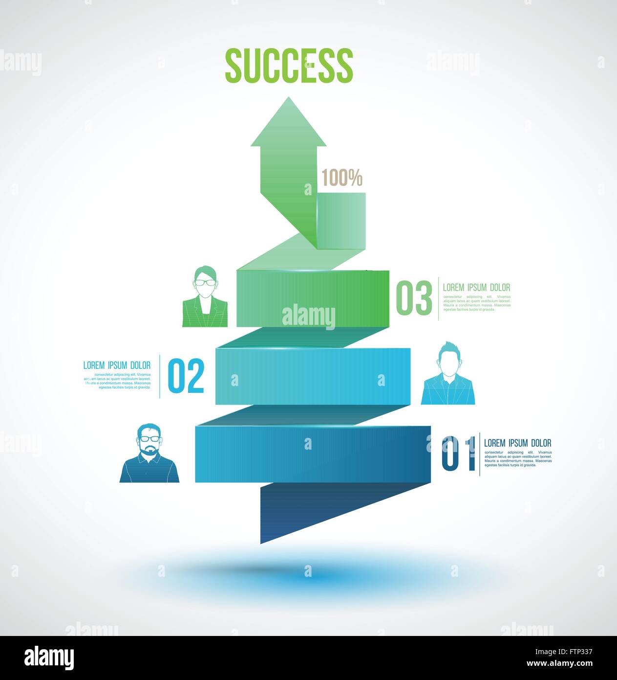 Arrow twist up to success number options with icons Stock Vector Image ...