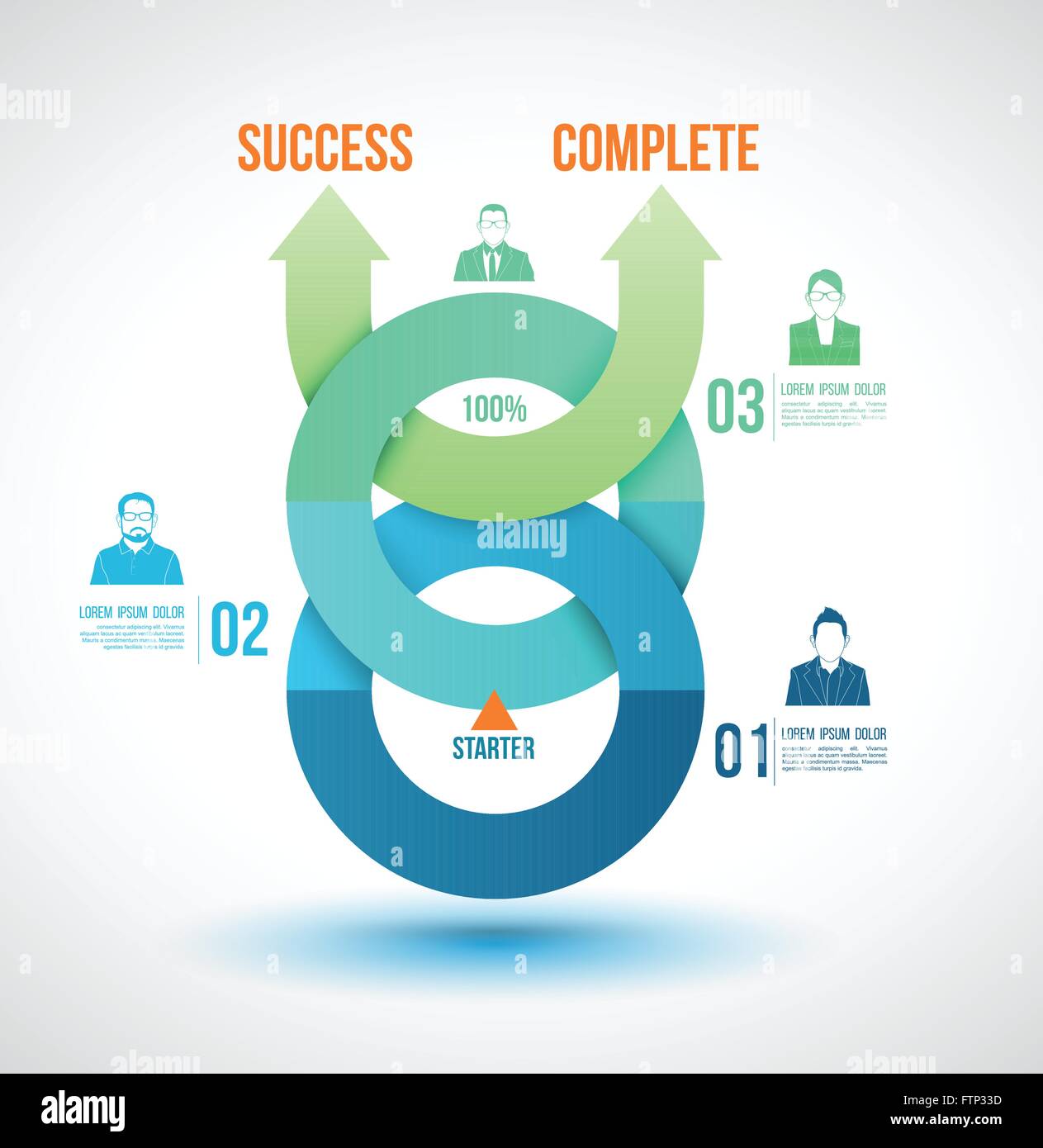 Circle arrow up to success complete Stock Vector Image & Art - Alamy