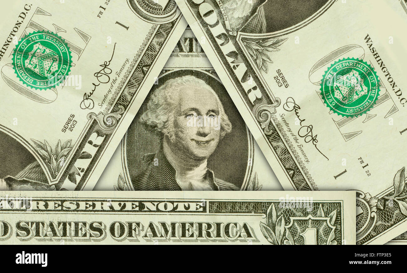 Happy President George Washington smiles on dollar bill Stock Photo - Alamy