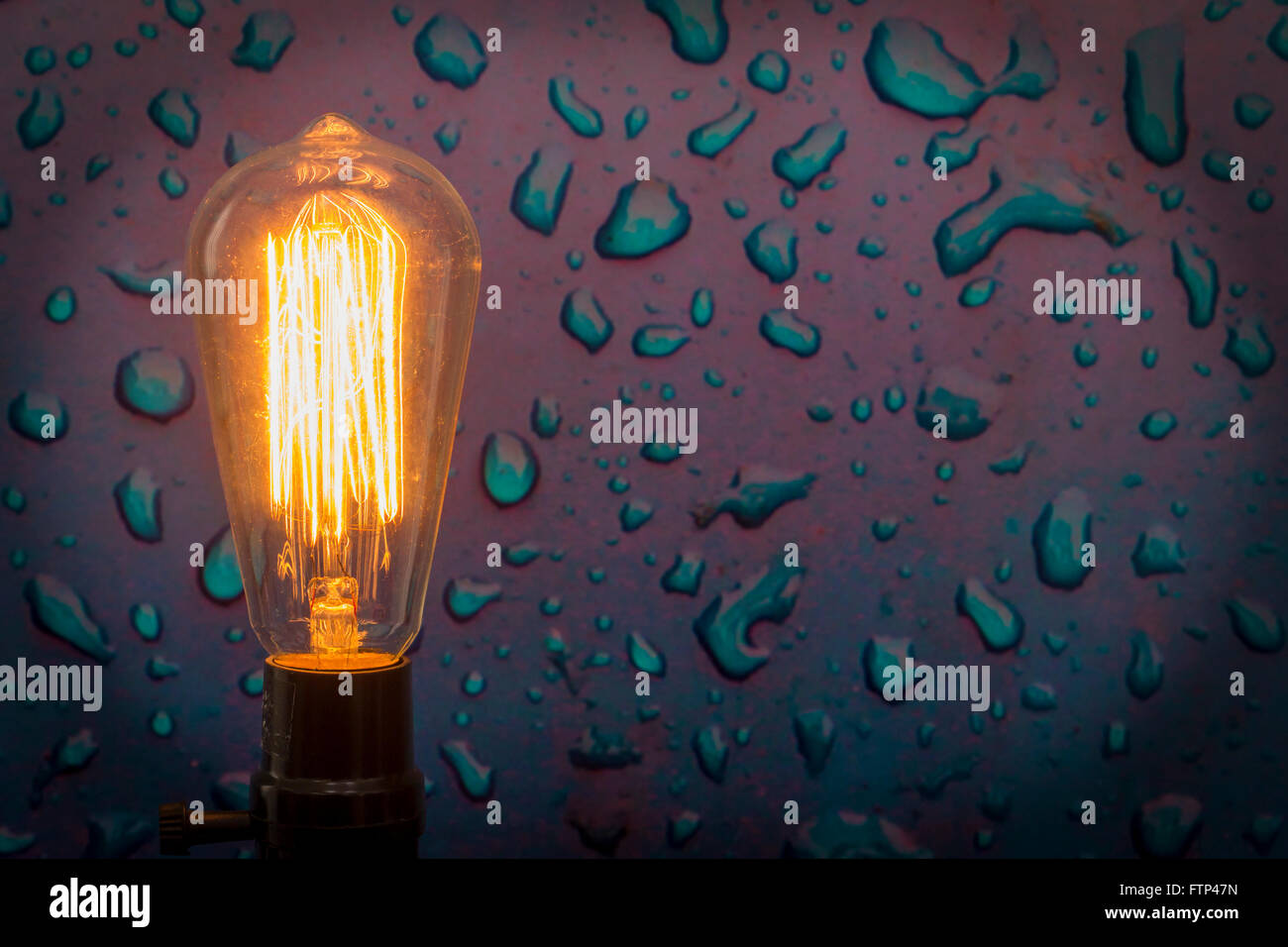 Decorative antique edison style filament light bulb with water drip ...