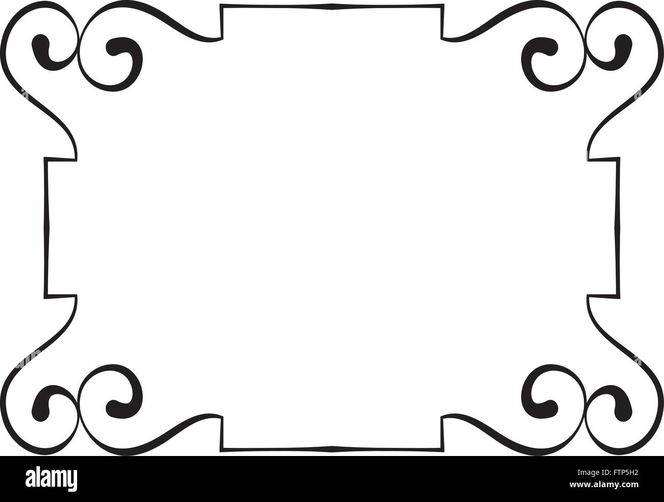 Vector elegant horizontal black frame on a white background Stock ...