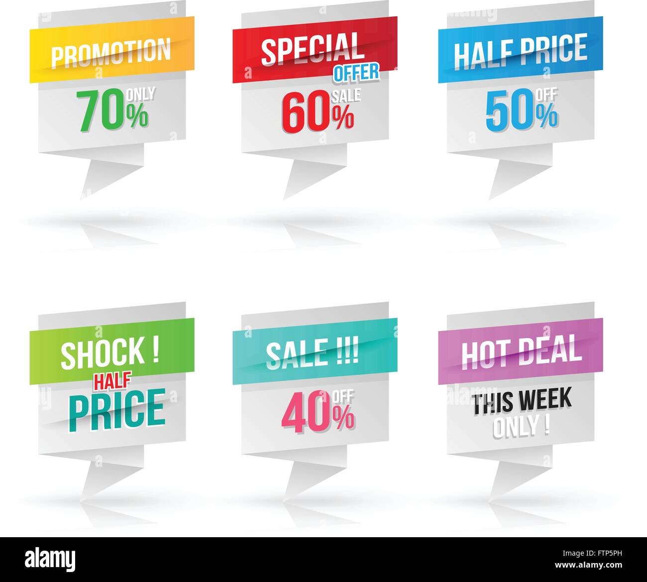 Paper banner modern style set. Vector illustration. Can use for ...