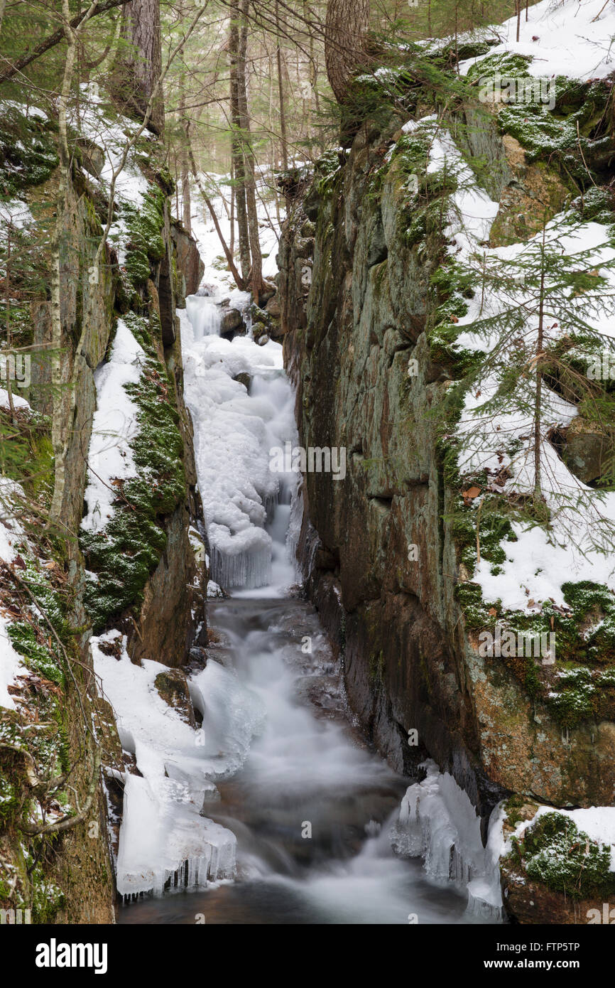 Small gorge along Cascade Brook in the Flume Gorge Scenic Area in ...