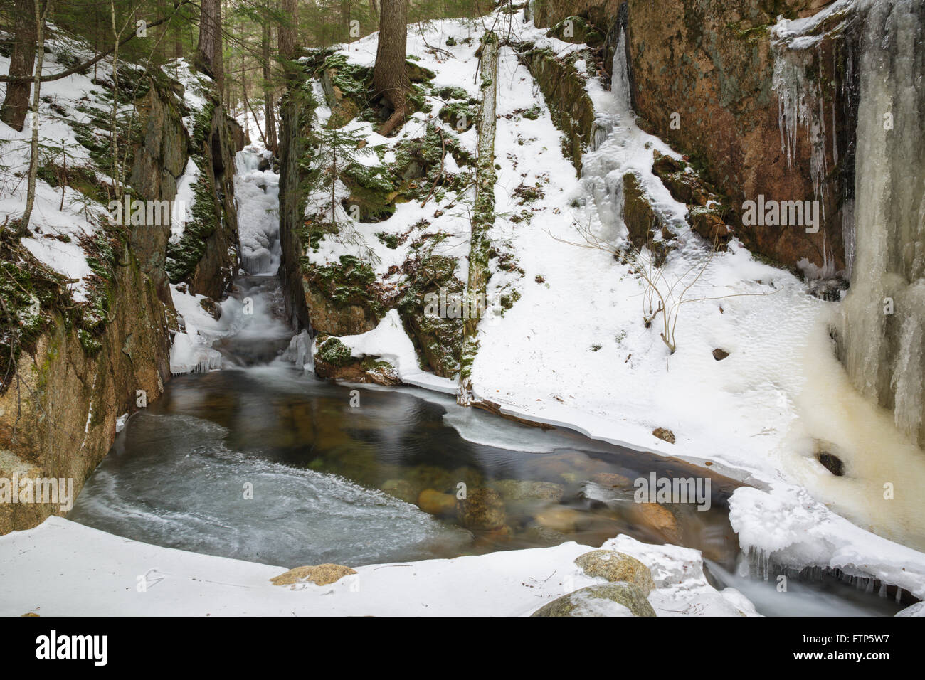 Small gorge along Cascade Brook in the Flume Gorge Scenic Area in ...