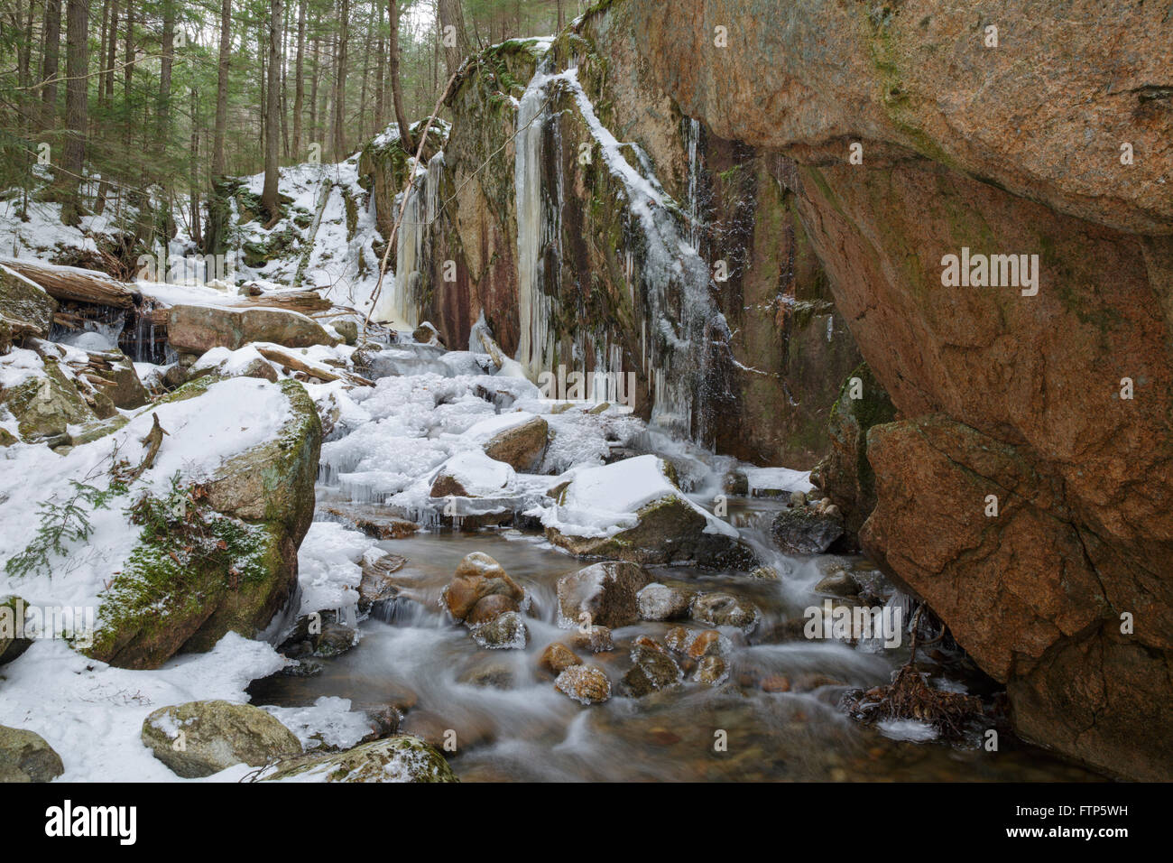 Small gorge along Cascade Brook in the Flume Gorge Scenic Area in ...
