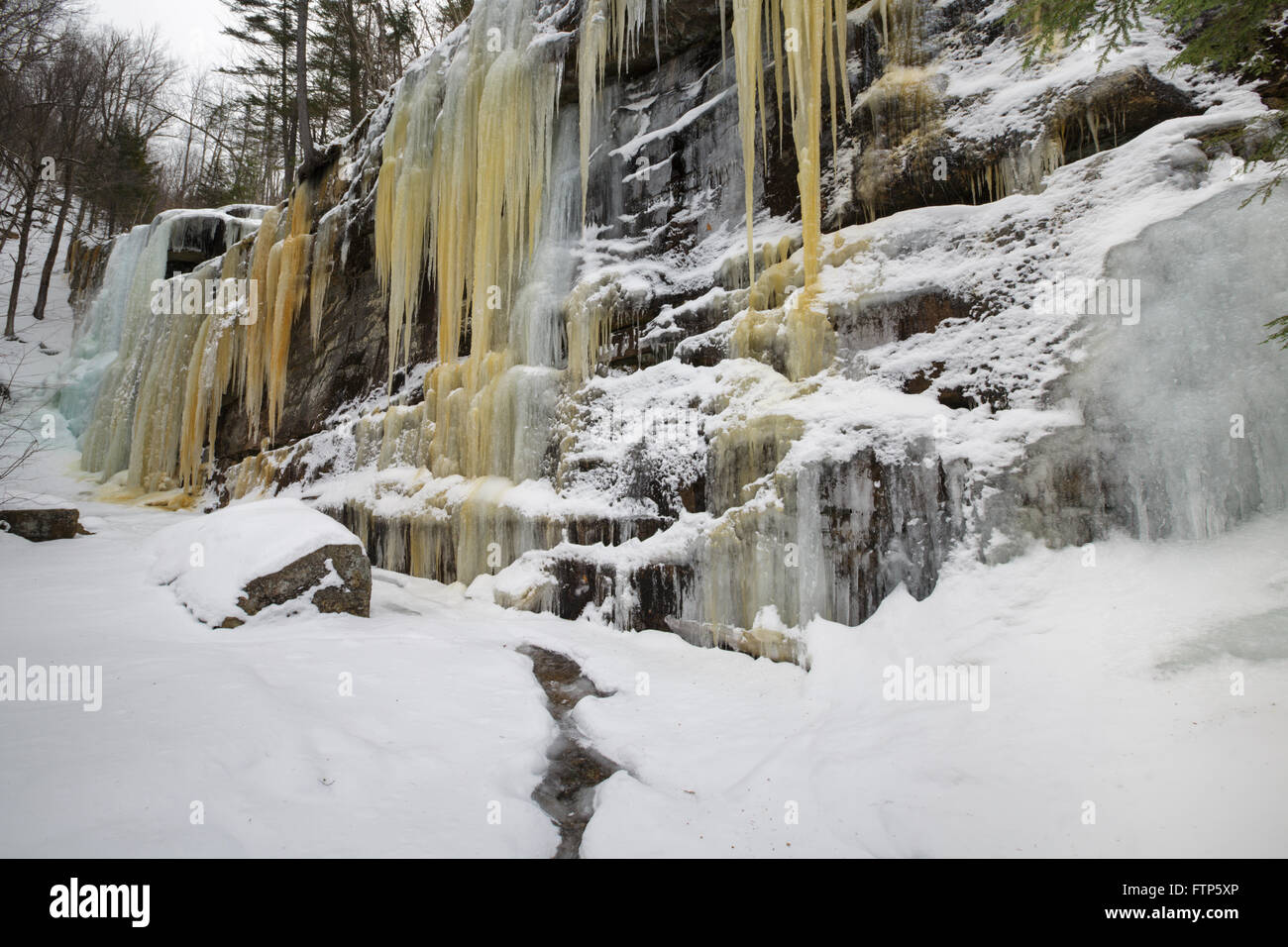 Pitcher Falls during the winter months in Albany, New Hampshire USA ...