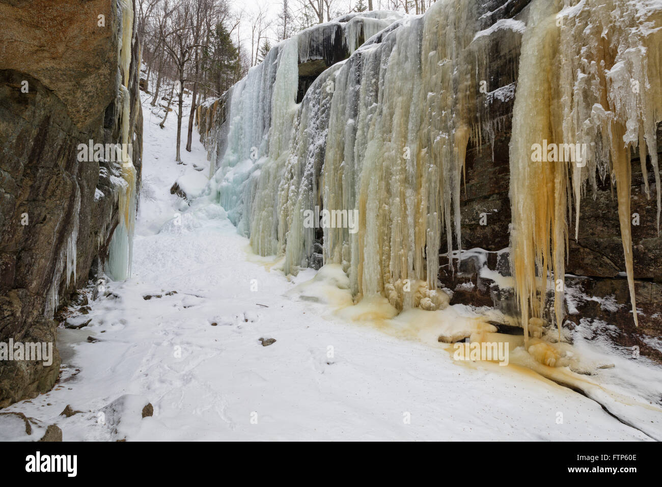 Pitcher Falls during the winter months in Albany, New Hampshire USA ...