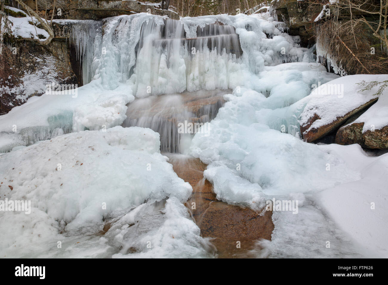 Champney Falls during the winter months in Albany, New Hampshire USA ...