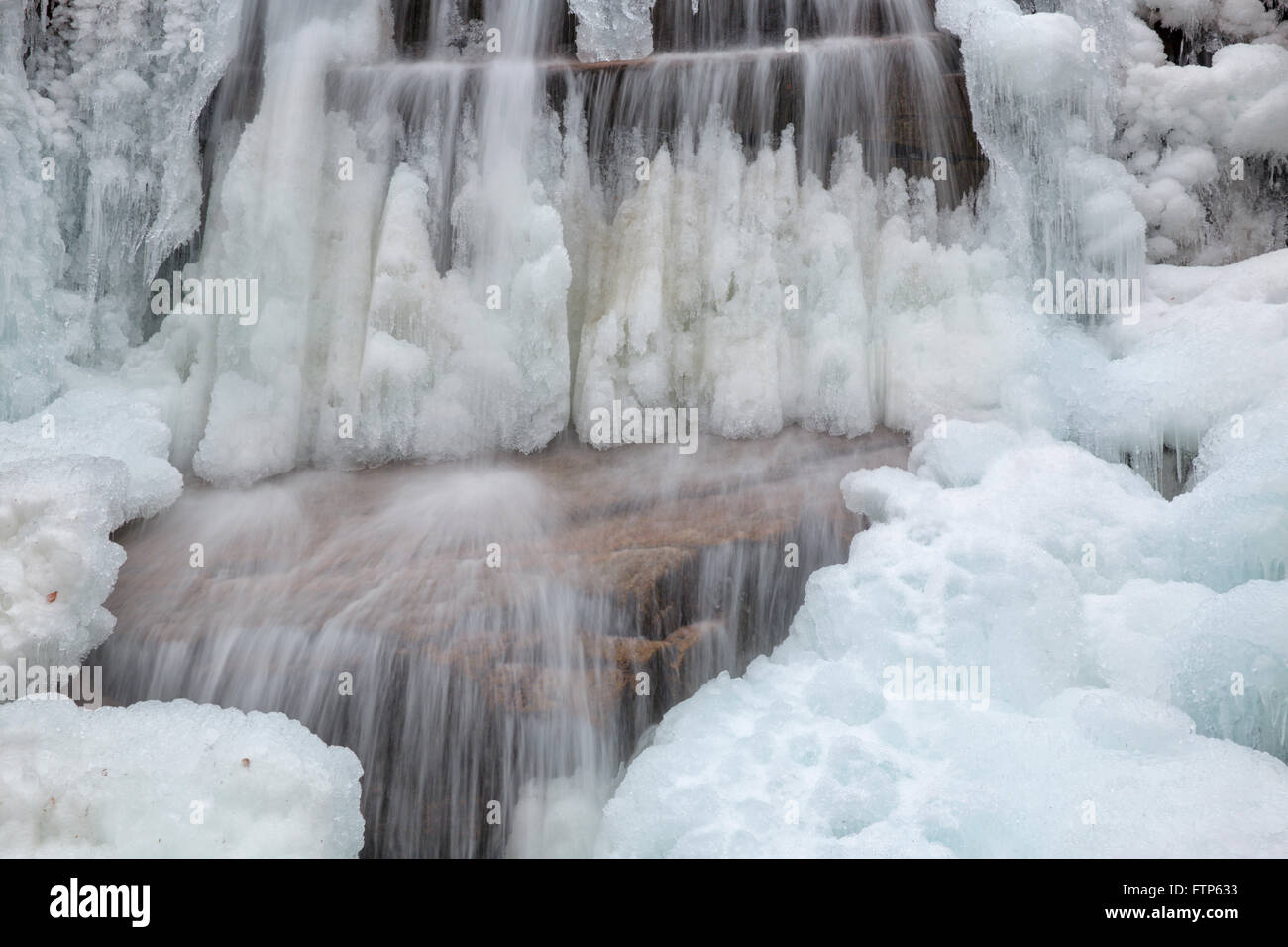 Champney Falls during the winter months in Albany, New Hampshire USA ...