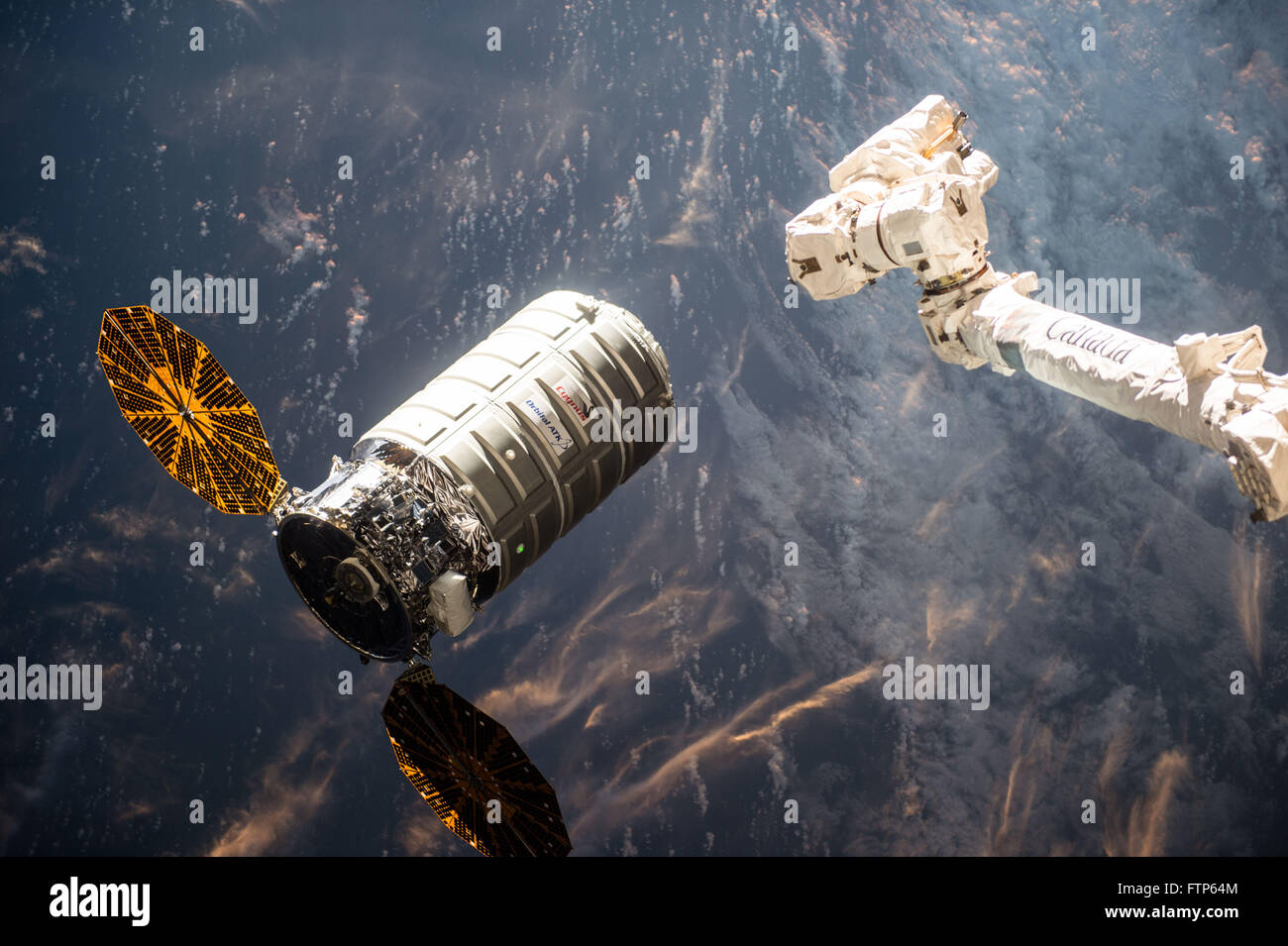 The Orbital Atk Cygnus Cargo Ship On Final Approach To Dock With The