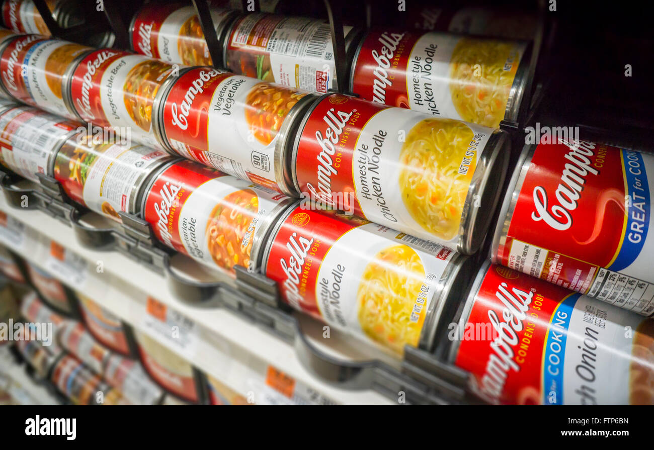 Campbell's Soup display in a supermarket in New York on Friday, March ...
