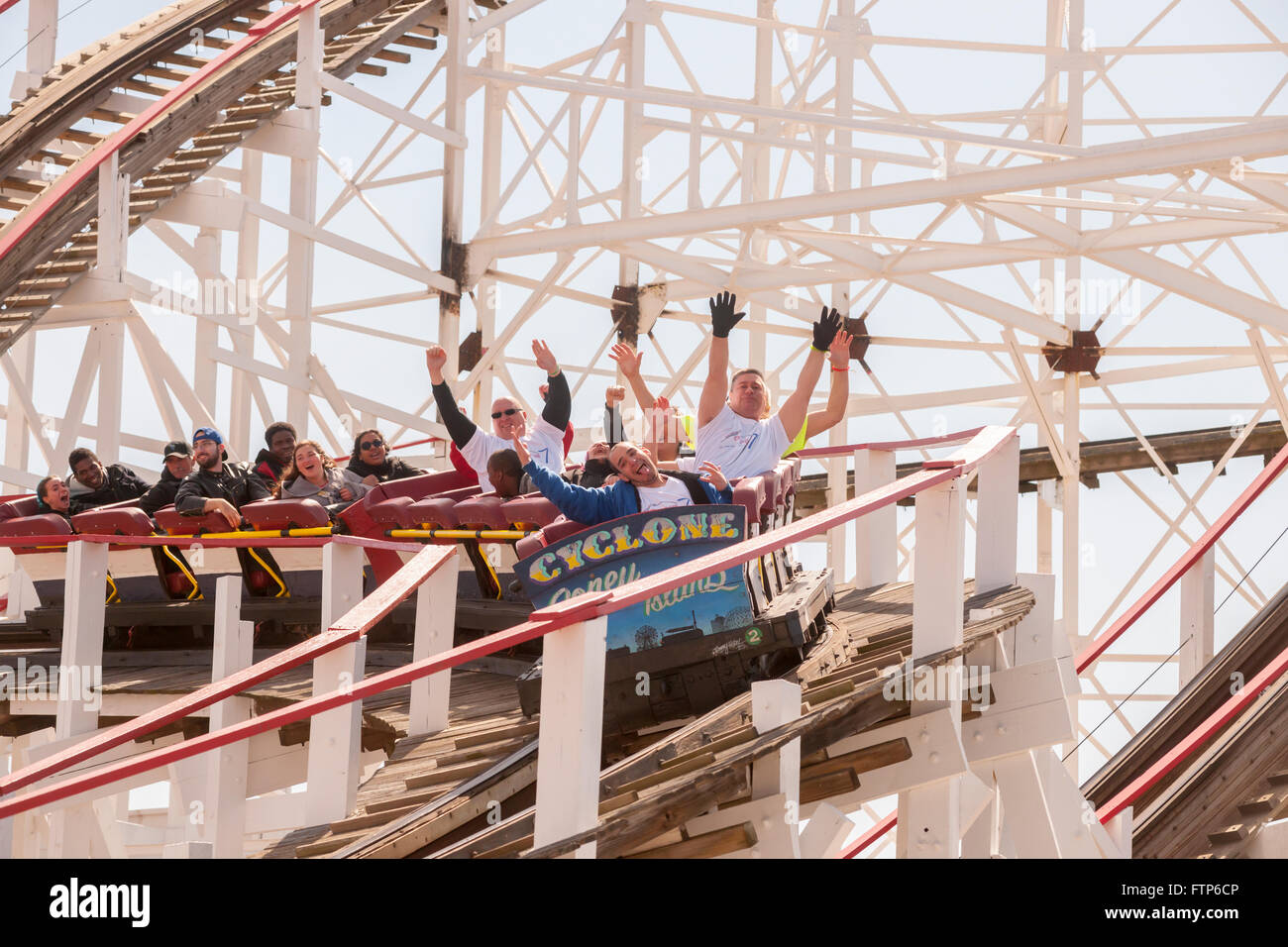 The cyclone roller coaster at coney island hi-res stock photography and ...
