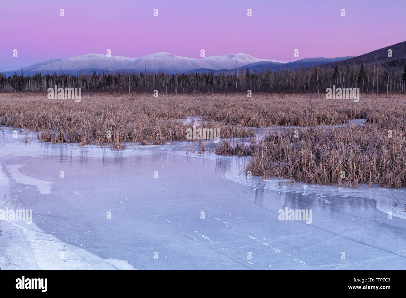 Snowcapped Presidential Range from the Presidential Range Rail Trail at ...