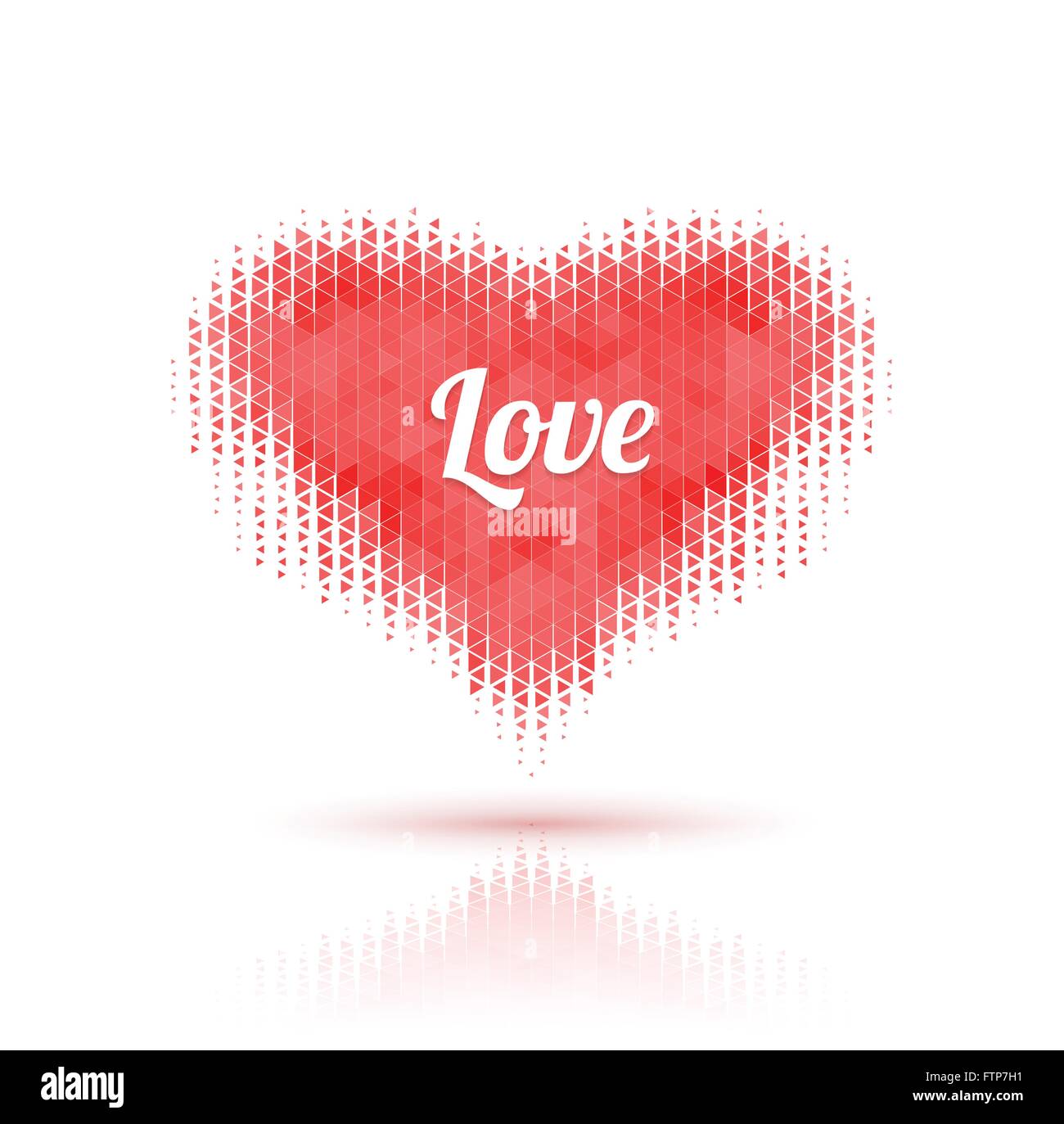 Abstract heart shape background made by triangles with love. Vector ...