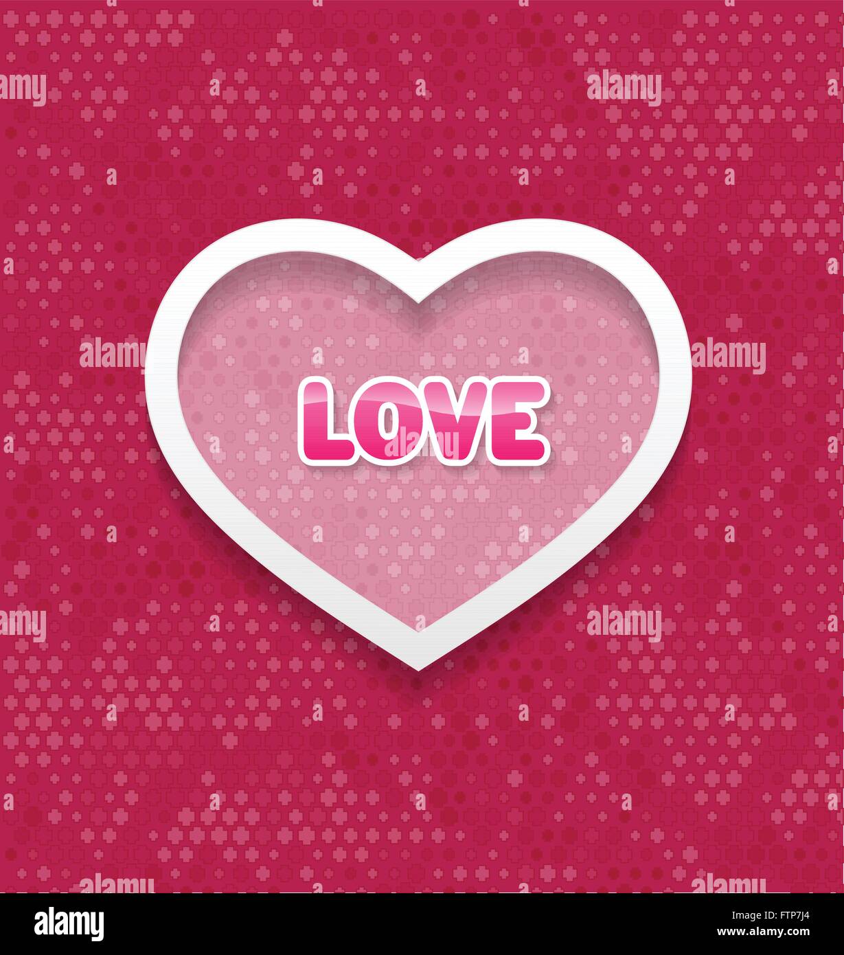 Abstract heart shape with love on plus symbol background. Vector ...