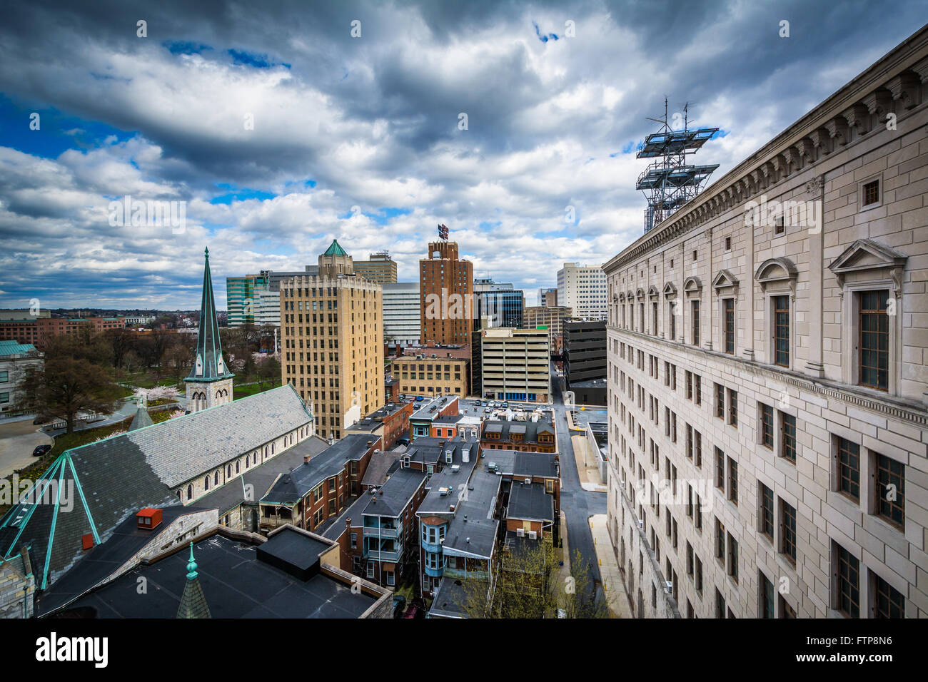 View of houses and buildings in downtown Harrisburg, Pennsylvania Stock ...