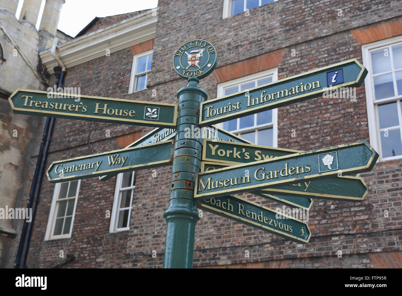Directional signs for tourists and visitors and to the city of York ...
