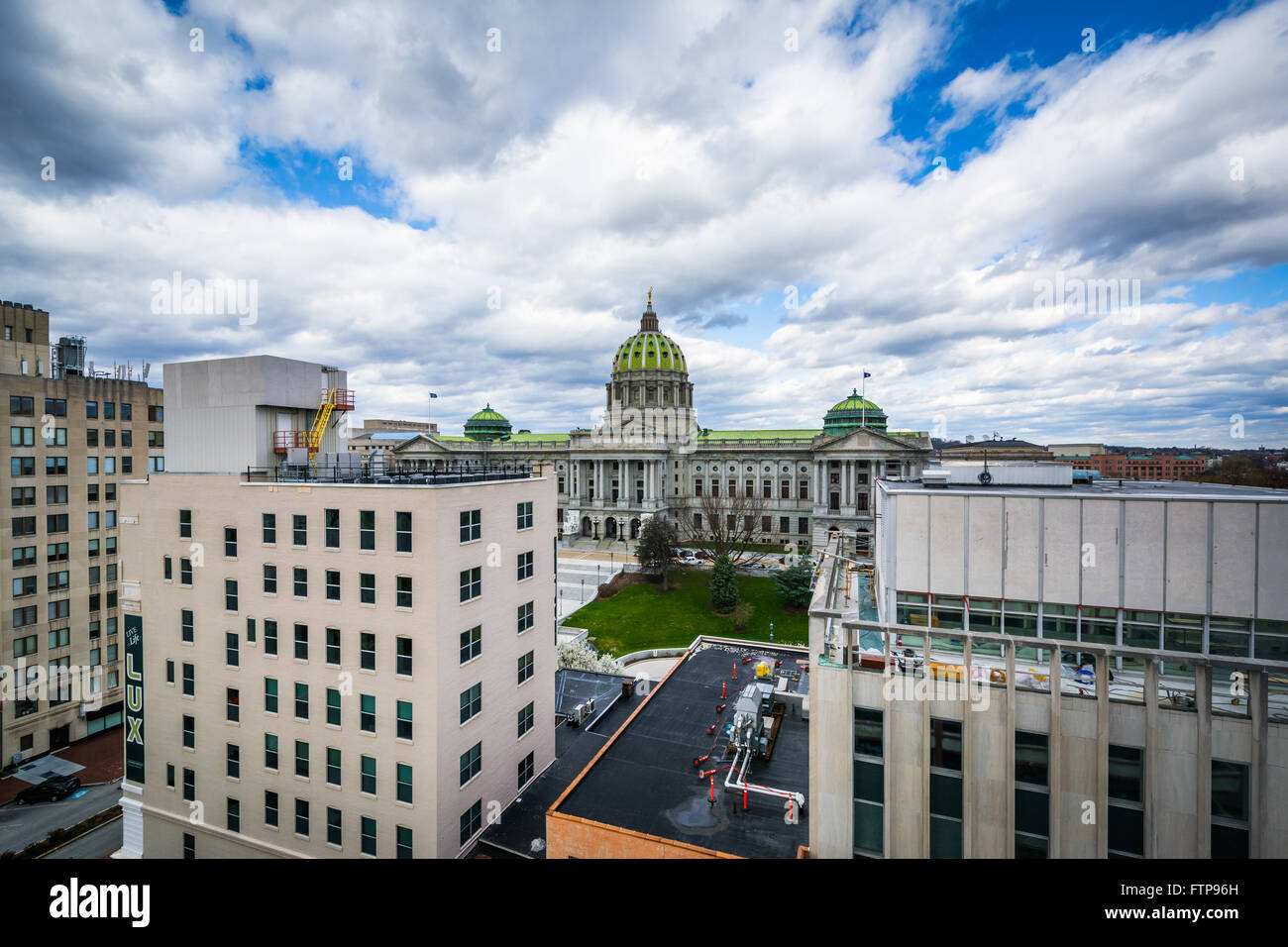 View of buildings and the Pennsylvania State Capitol Complex, in ...