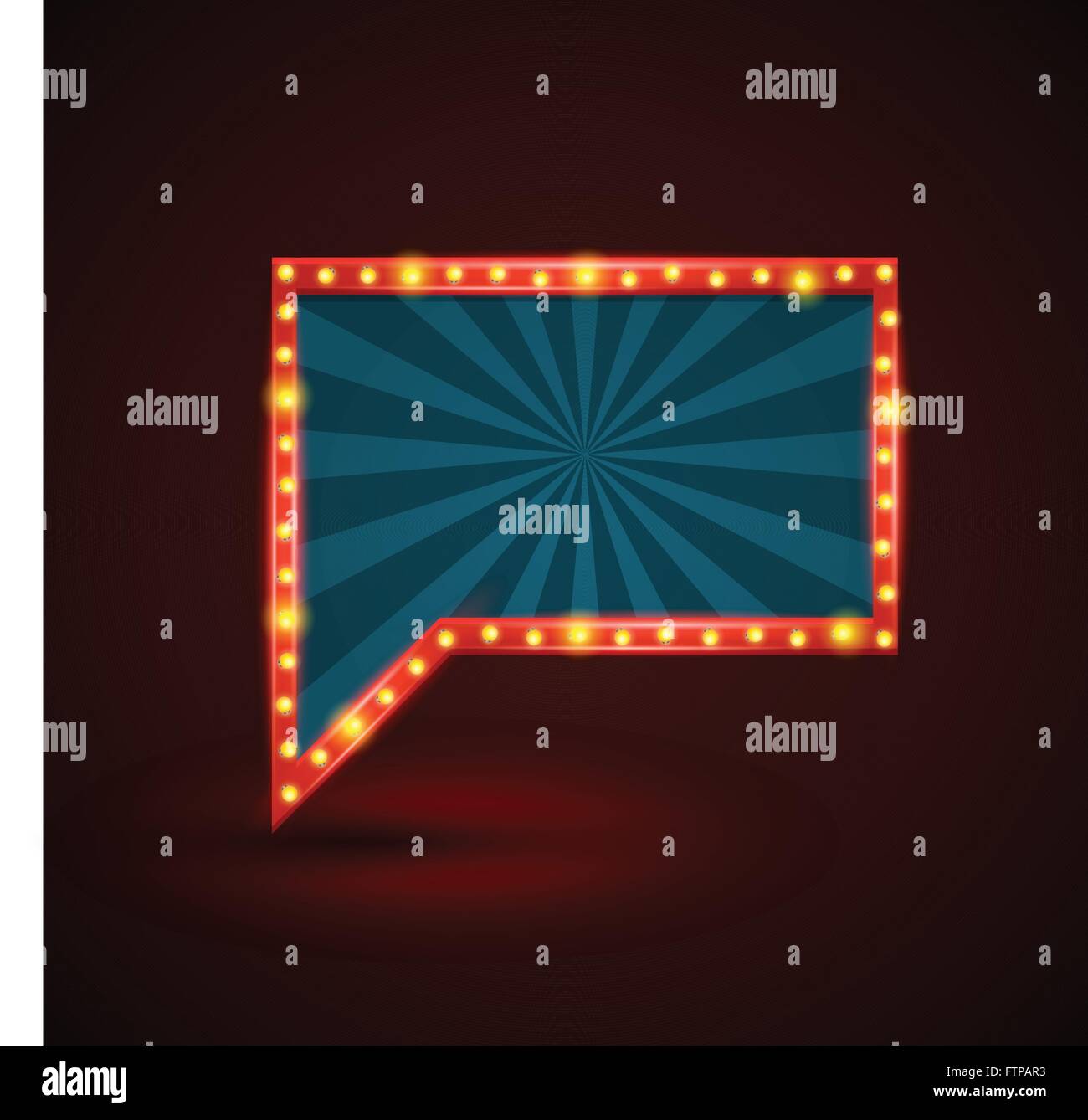 retro light banner with light bulbs on the contour. Vector illustration ...