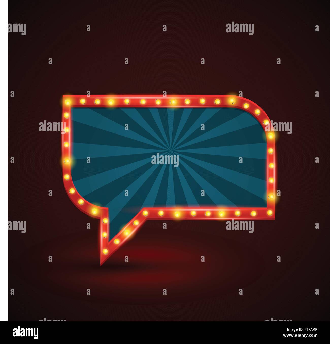 retro light banner with light bulbs on the contour. Vector illustration ...