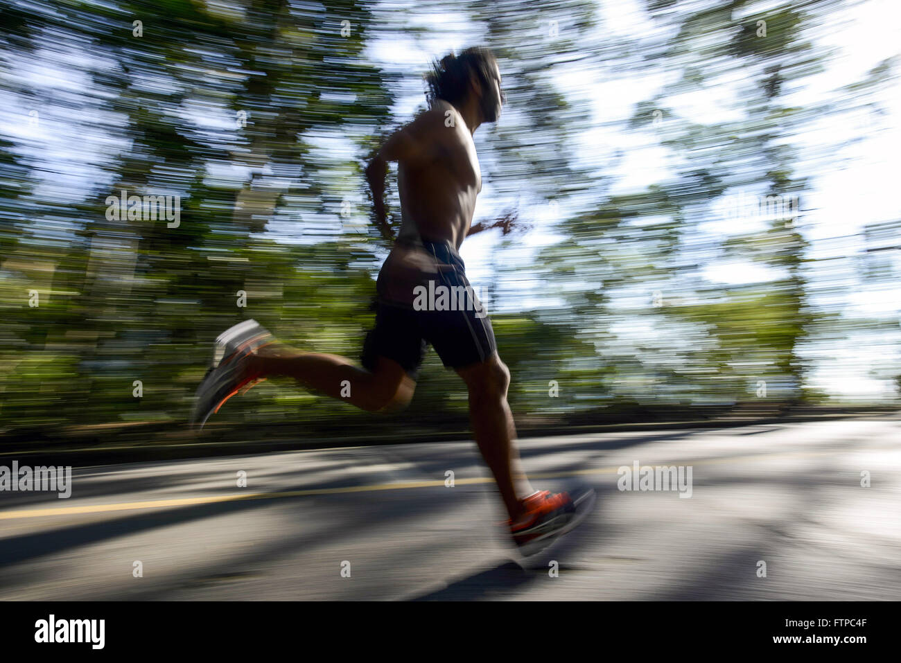 Atleta correndo no Alto da Boa Vista - Parque Nacional da Floresta da ...
