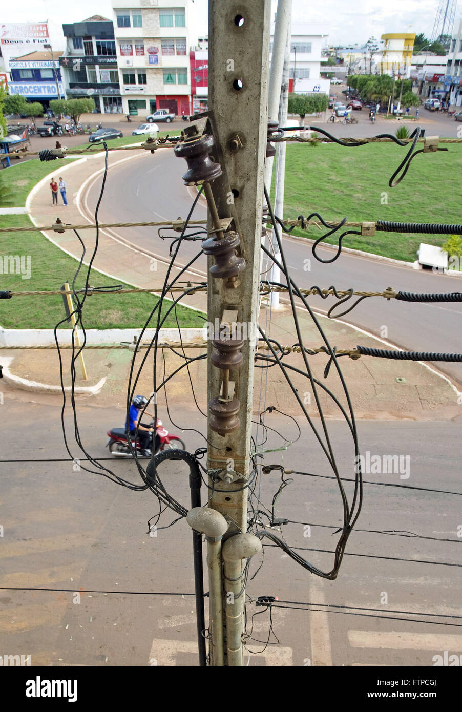 Detail wiring Pole Electric power plant in Moura Stock Photo - Alamy