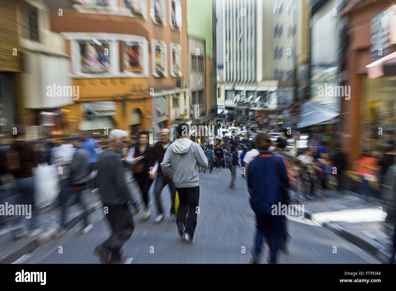 Pedestrian movement in Puerto General Slope in the city center Stock ...