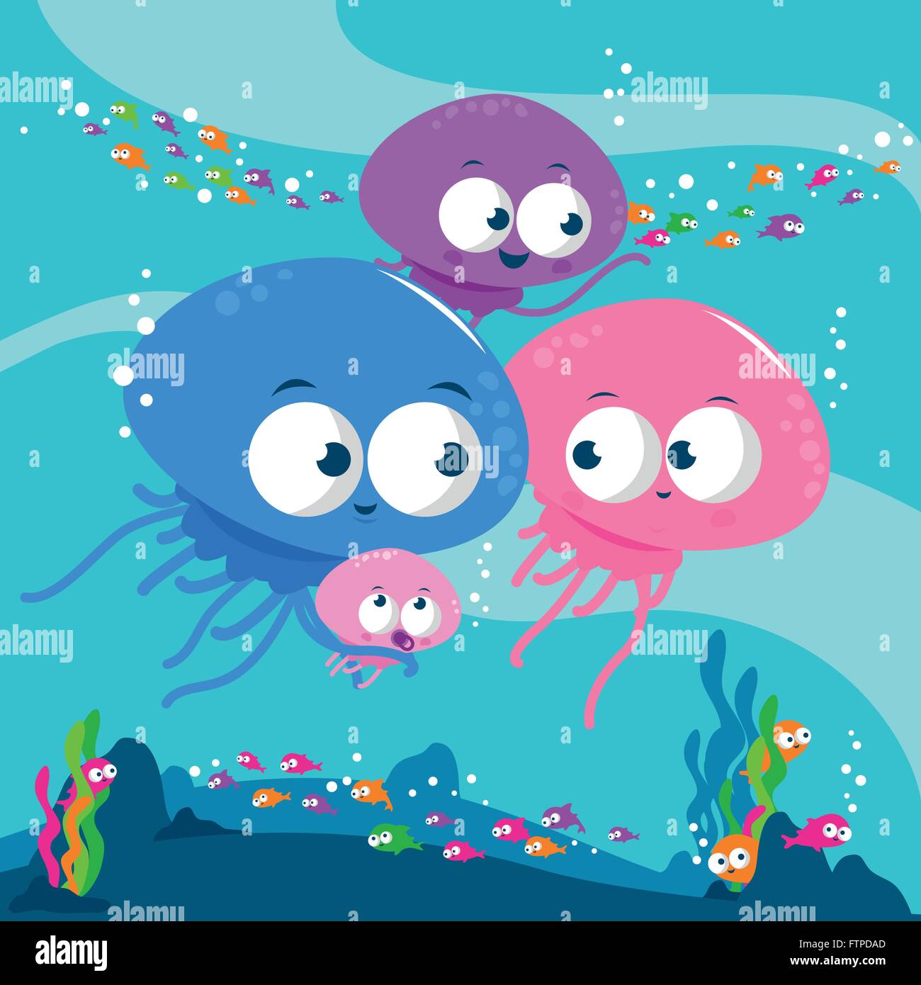 Cartoon sea animals hi-res stock photography and images - Alamy