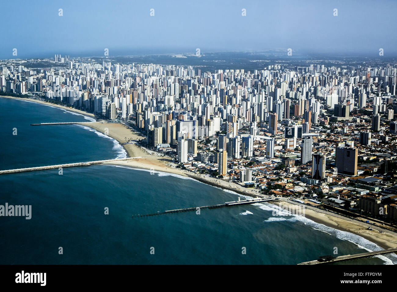 Aerial view of artificial fill and seat of Iracema Beach Stock Photo ...