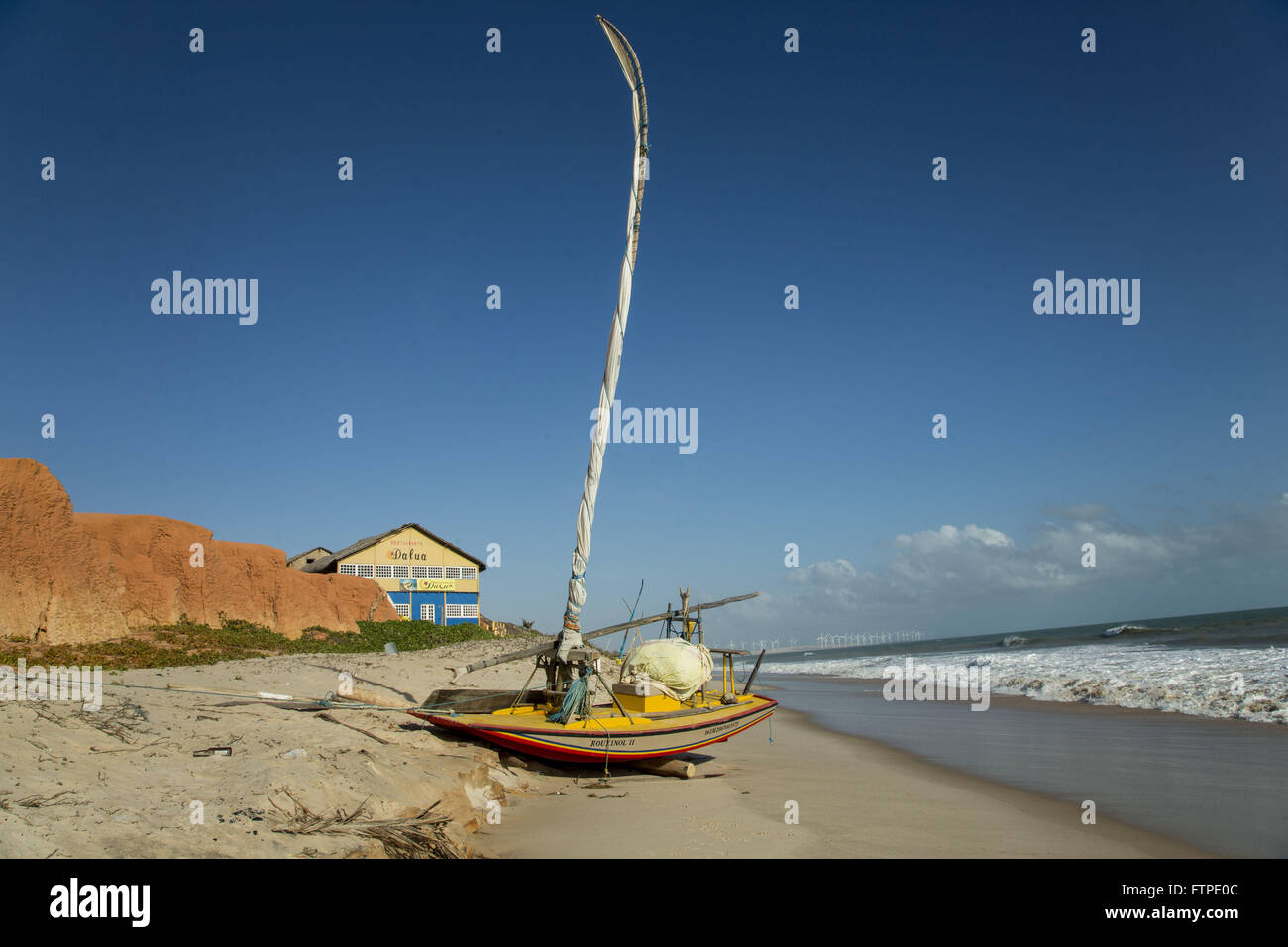 Raft in Canoa Quebrada Beach - coast of Ceara Stock Photo - Alamy