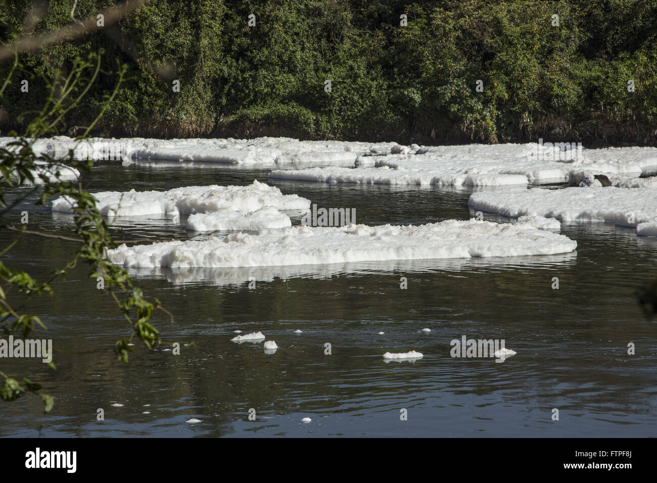 Tiete River polluted by excessive waste discarded in the water - soap ...