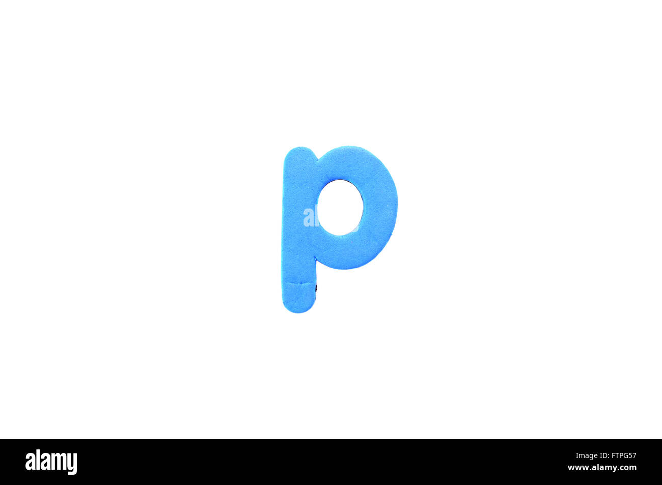 A letter P fridge magnet photographed against a white background Stock ...