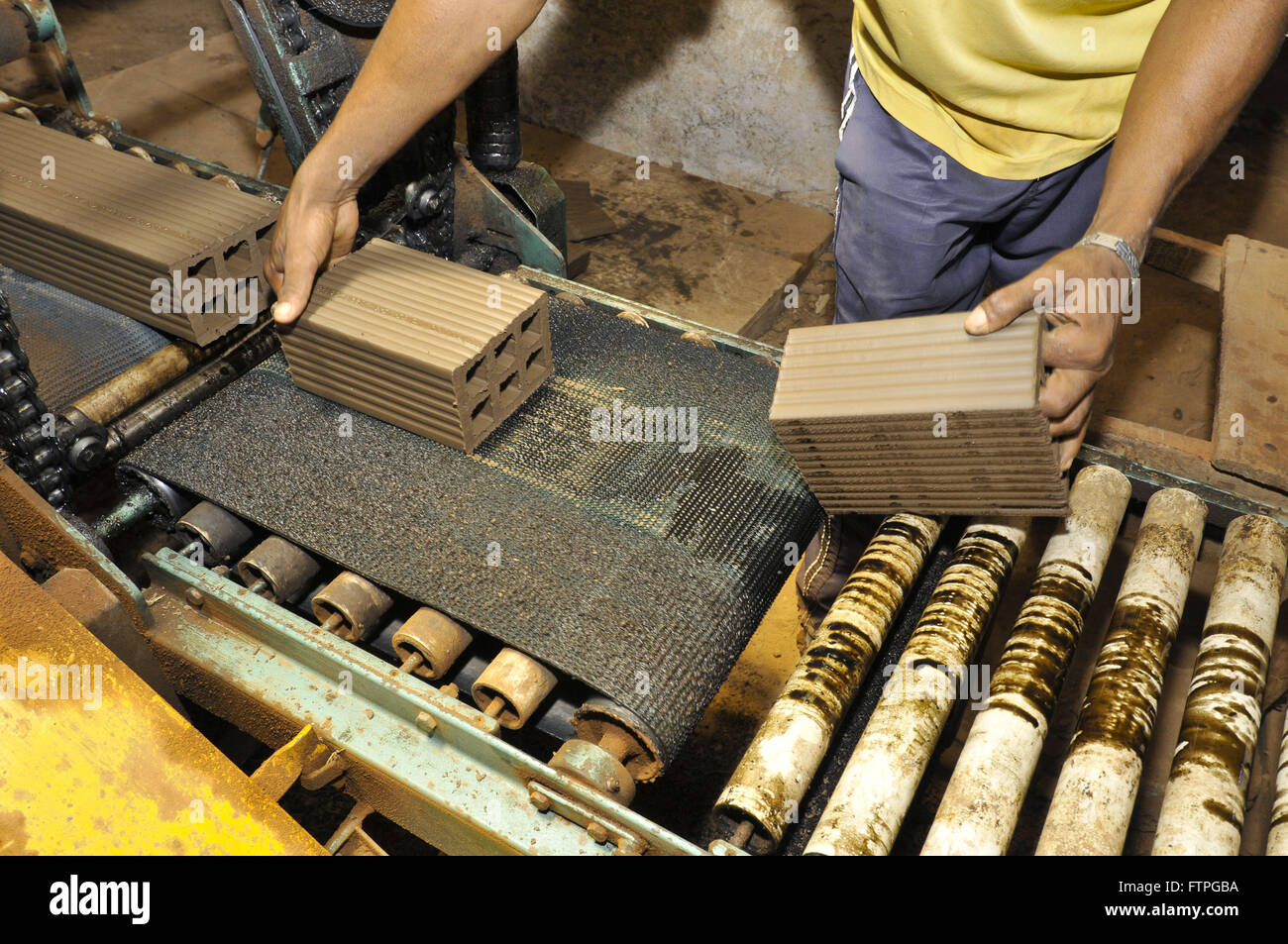 Manufacture of bricks in pottery - the rough region Stock Photo - Alamy