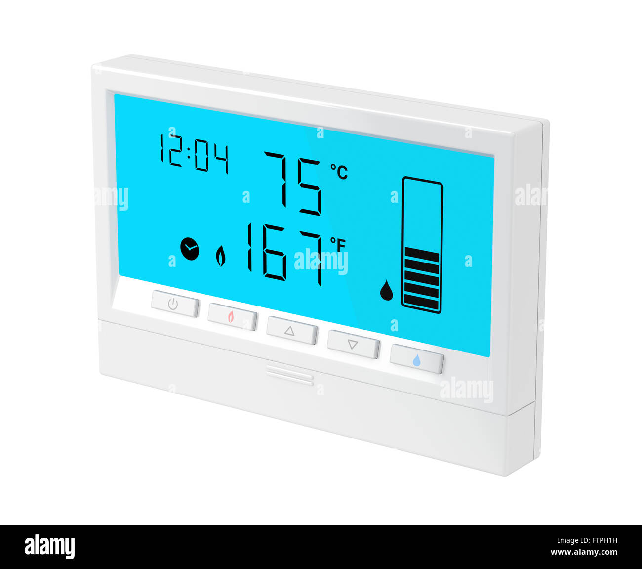 Water heater control panel isolated on white background Stock Photo - Alamy