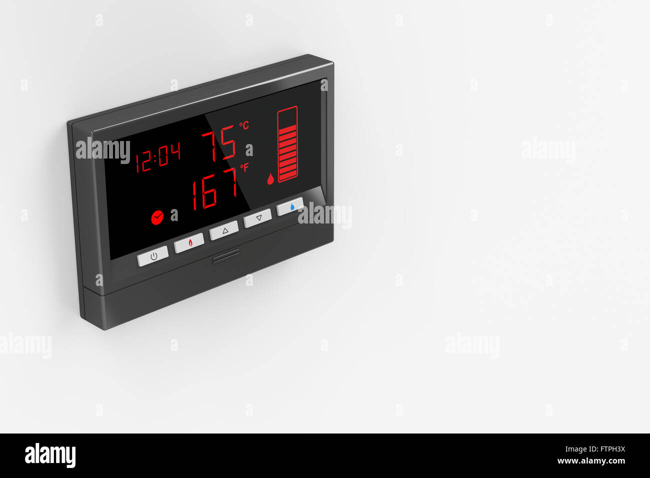 Central water heater control panel on gray wall Stock Photo - Alamy