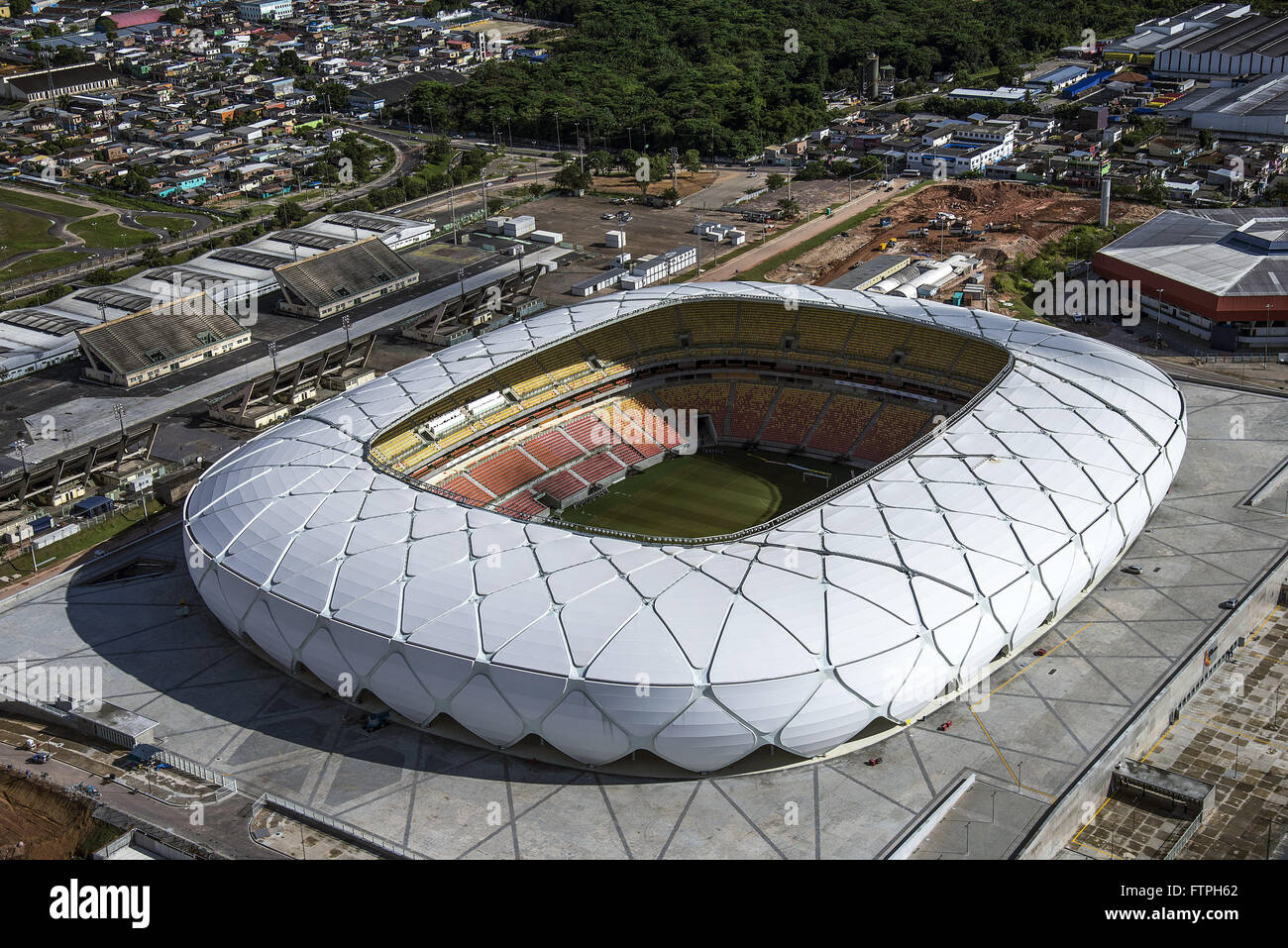 Aerial view of the Arena da Amazonia - stadium built to host the 2014 ...