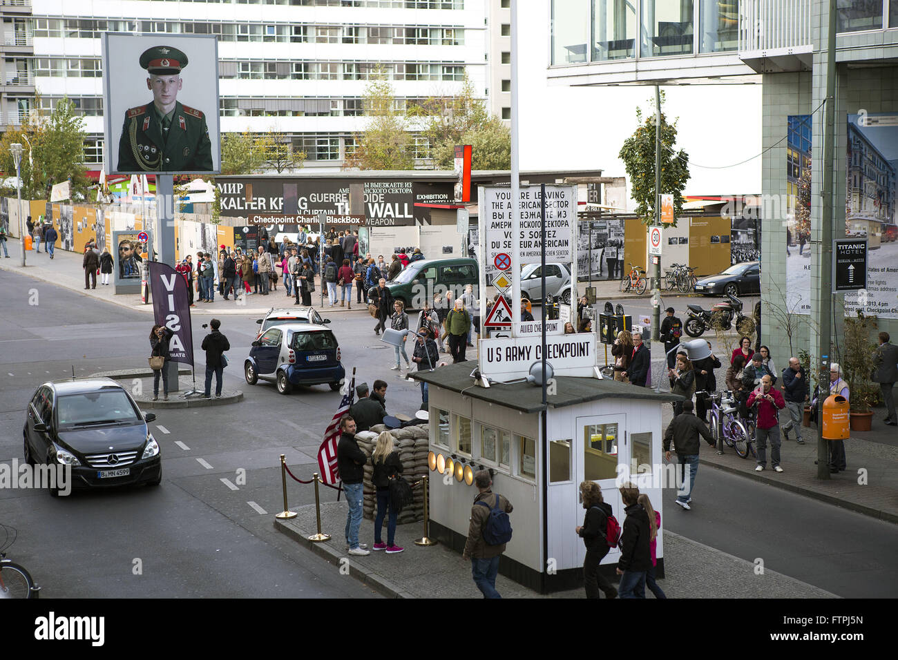 Checkpoint Charlie - old border post in the former East Germany Stock ...