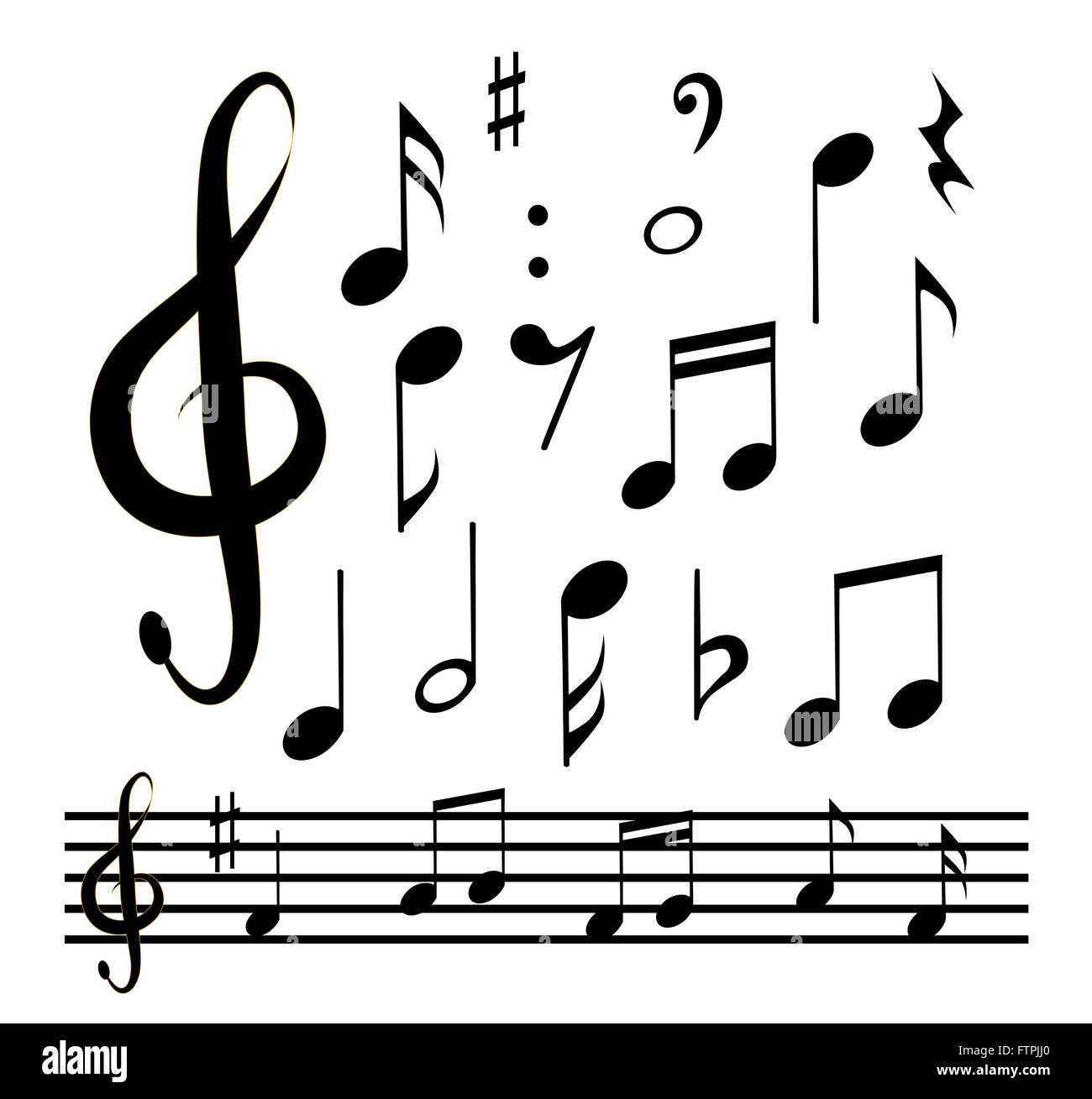 Music note symbols Stock Photo - Alamy