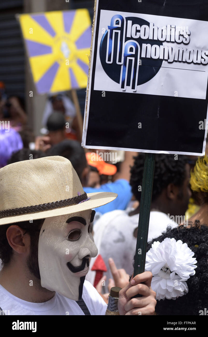 Masked reveler Block BOITATa - center of Rio de Janeiro Stock Photo - Alamy