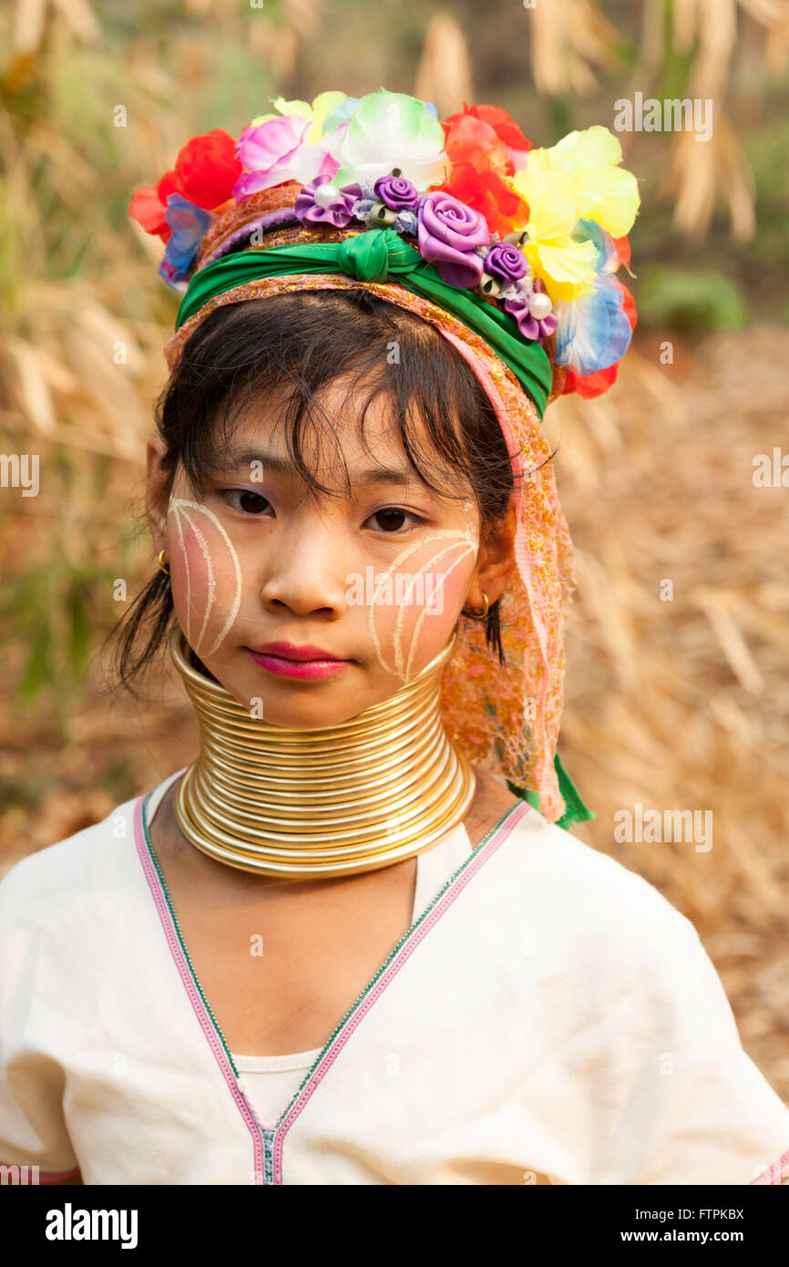 young girl (4-6) at the Longneck people and Hill Tribe of Northern ...