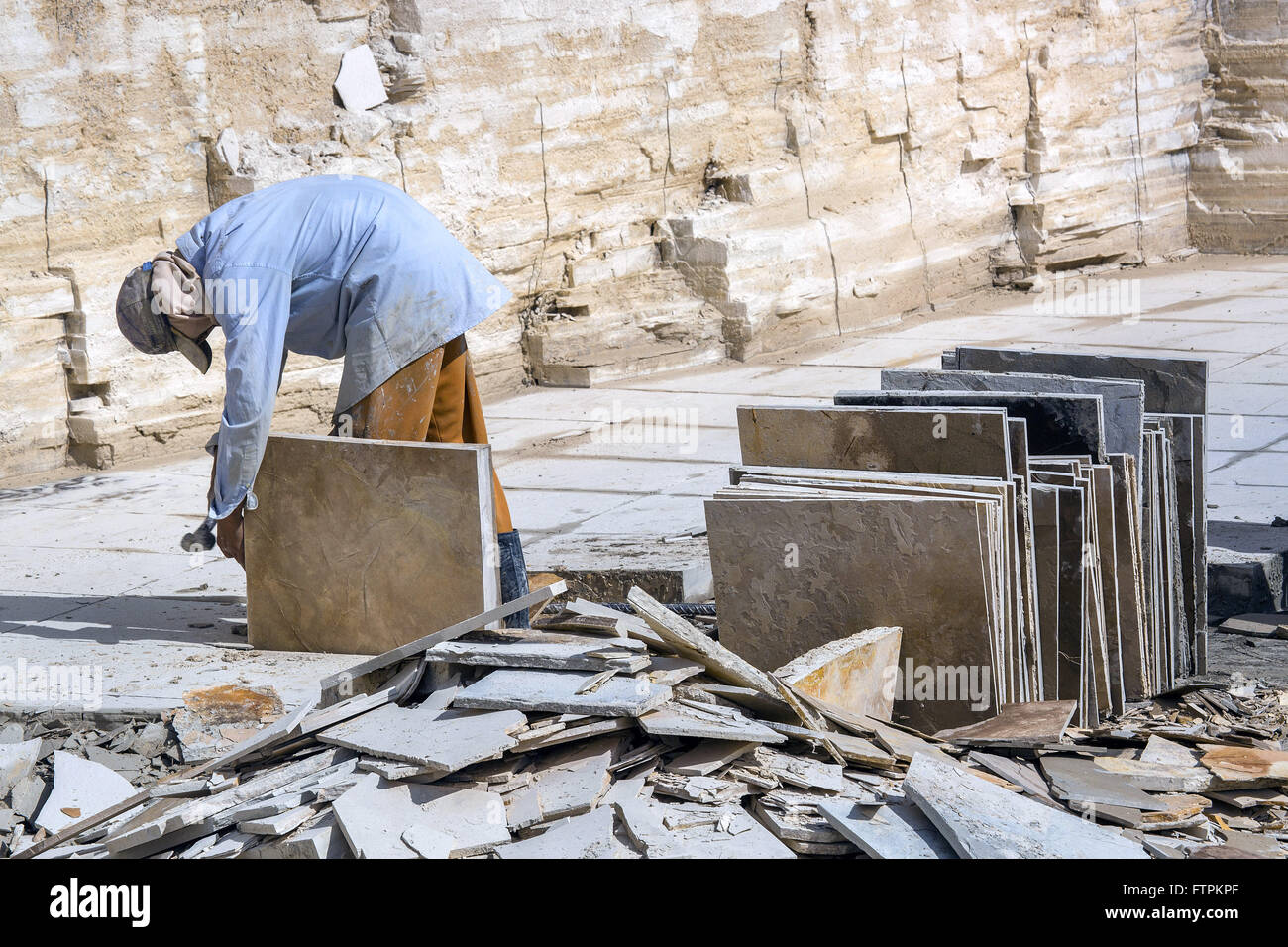 Limestone extraction area in Geosite Pedra Cariri - Geopark Araripe ...