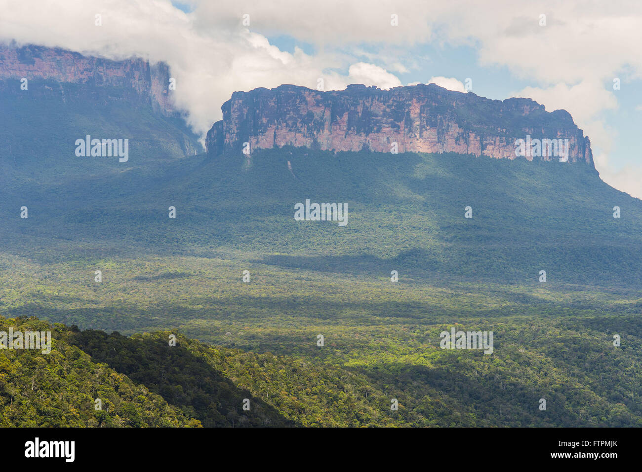 Aerial view of Mount Roraima National Park with emphasis on Mount ...